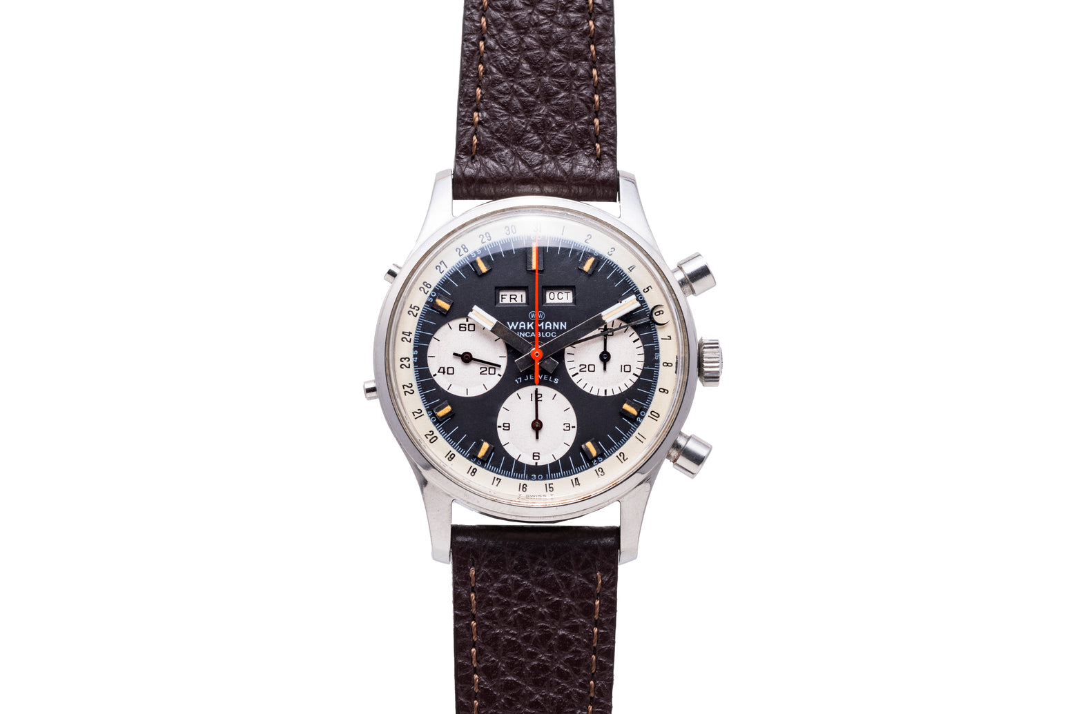Wakmann Triple Calendar 'Reverse-Panda' Chronograph – Analog:Shift